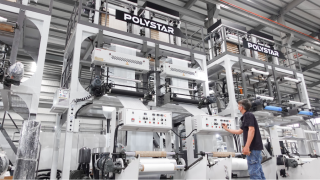 Twin Head Blown Film Machine - One extruder, two die heads